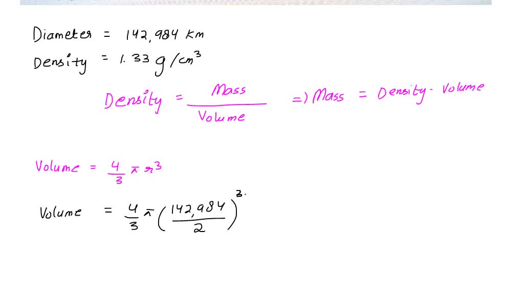 SOLVED: (8.1) Calculate the densities of Venus and Jupiter (use the ...