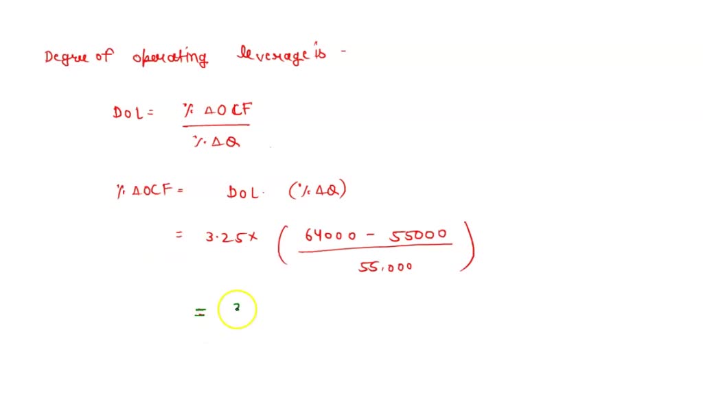 SOLVED: At an output level of 55,000 units, you calculate that the degree of operating leverage ...