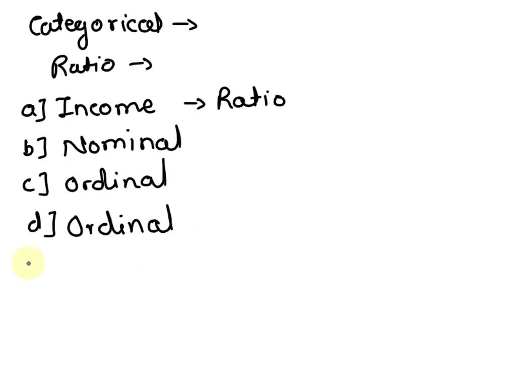 SOLVED: Texts: 1) Indicate whether the following variables are nominal ... SOLVED: Texts: 1) Indicate whether the following variables are nominal ...