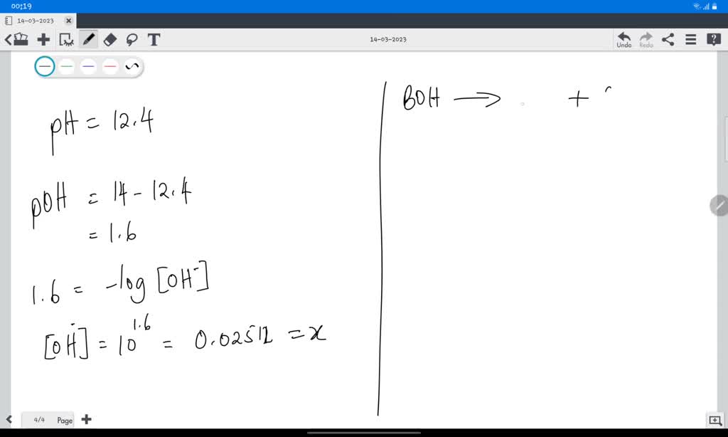 SOLVED: Question-3 Find the pH and fraction of dissociation (a) of a 0. ...