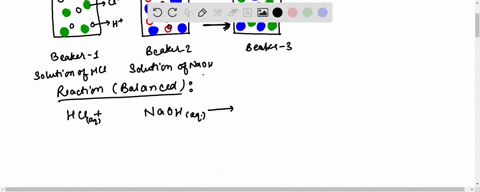 these two beakers represent solutions of hcl and mathrmnaoh draw a ...
