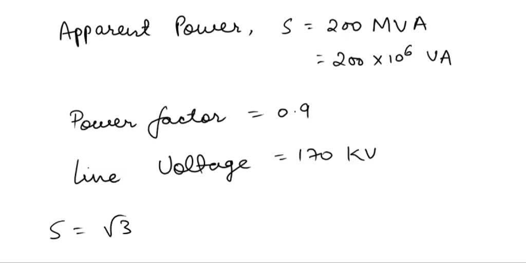 SOLVED: A 170 kV, 3-phase electric source delivers 200 MVA to a balanced load, which has a power ...