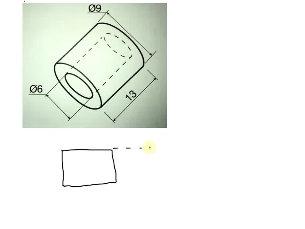 SOLVED: Produce a third angle orthographic sketch of the spacer shown ...