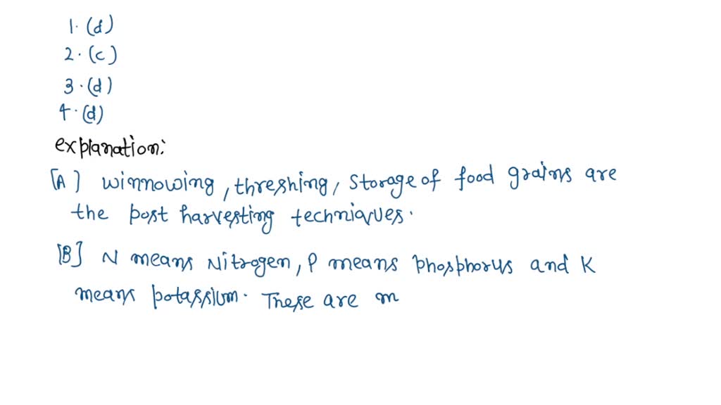 SOLVED: Which of the following is/are post-harvesting technique(s)? (a ...