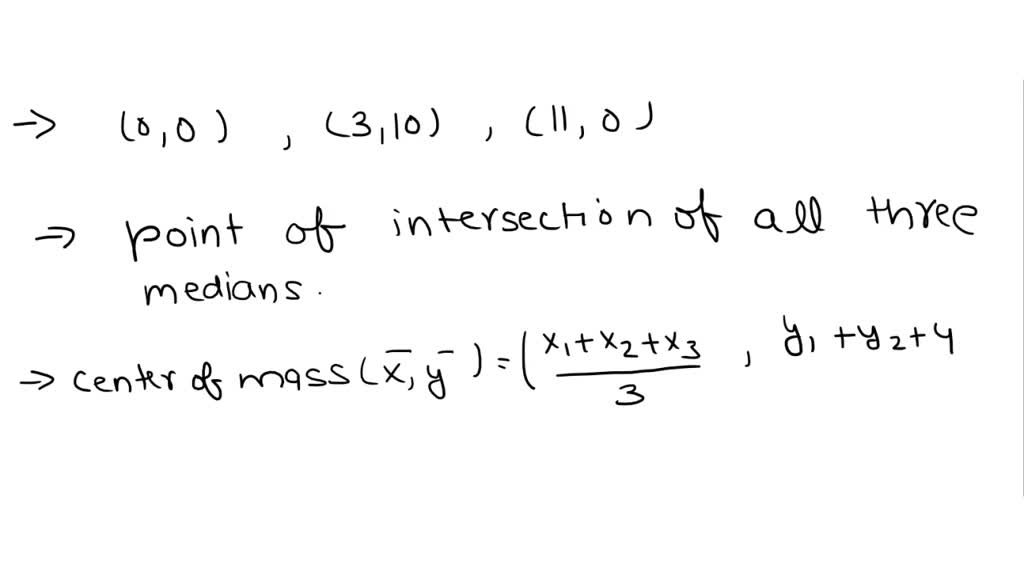 SOLVED: Determine the center of mass of a triangular lamina shown whose ...