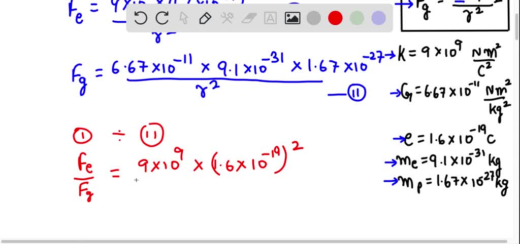 SOLVED: Calculate the gravitational force and the electrostatic force ...
