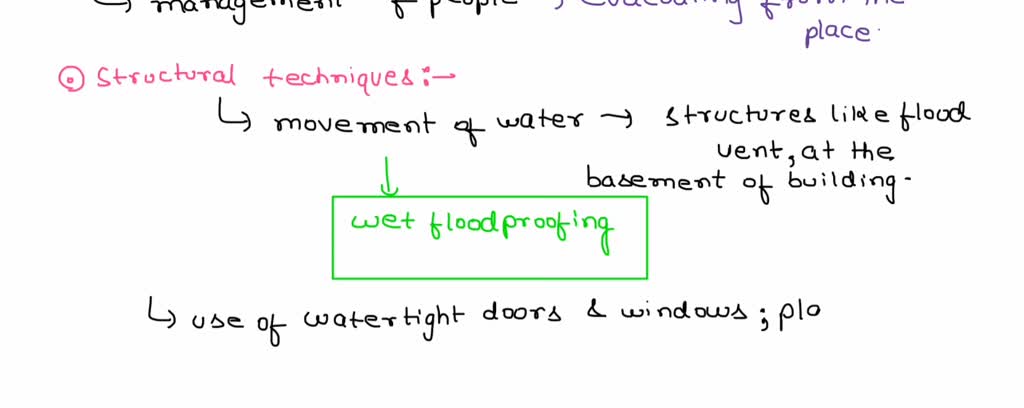 SOLVED: In 3-5 sentences, describe flood mitigation techniques that the ...