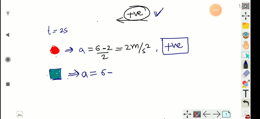Four different objects undergo constant accelerations for 2 seconds. The image shows their ...