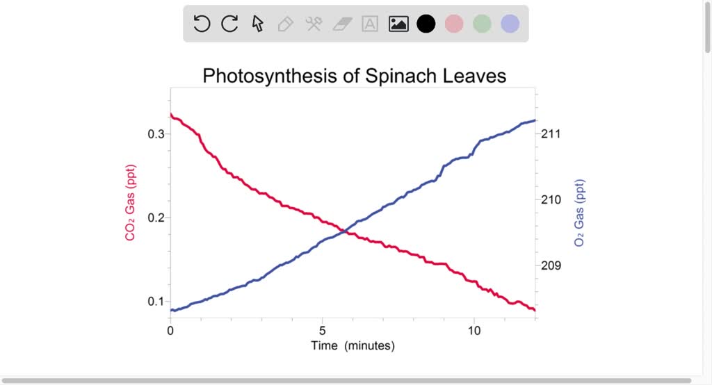 SOLVED: These graphs are showing the O2 and CO2 concentrations of ...