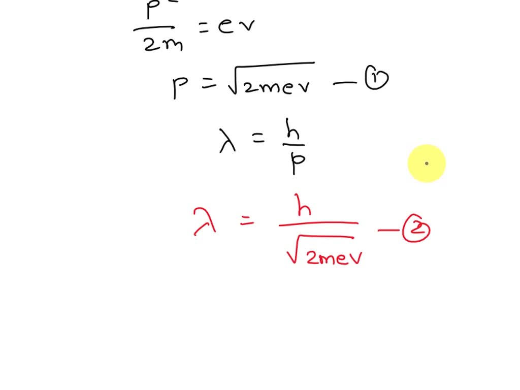 SOLVED: To understand how to find the wavelength and diffraction patterns of electrons. An ...