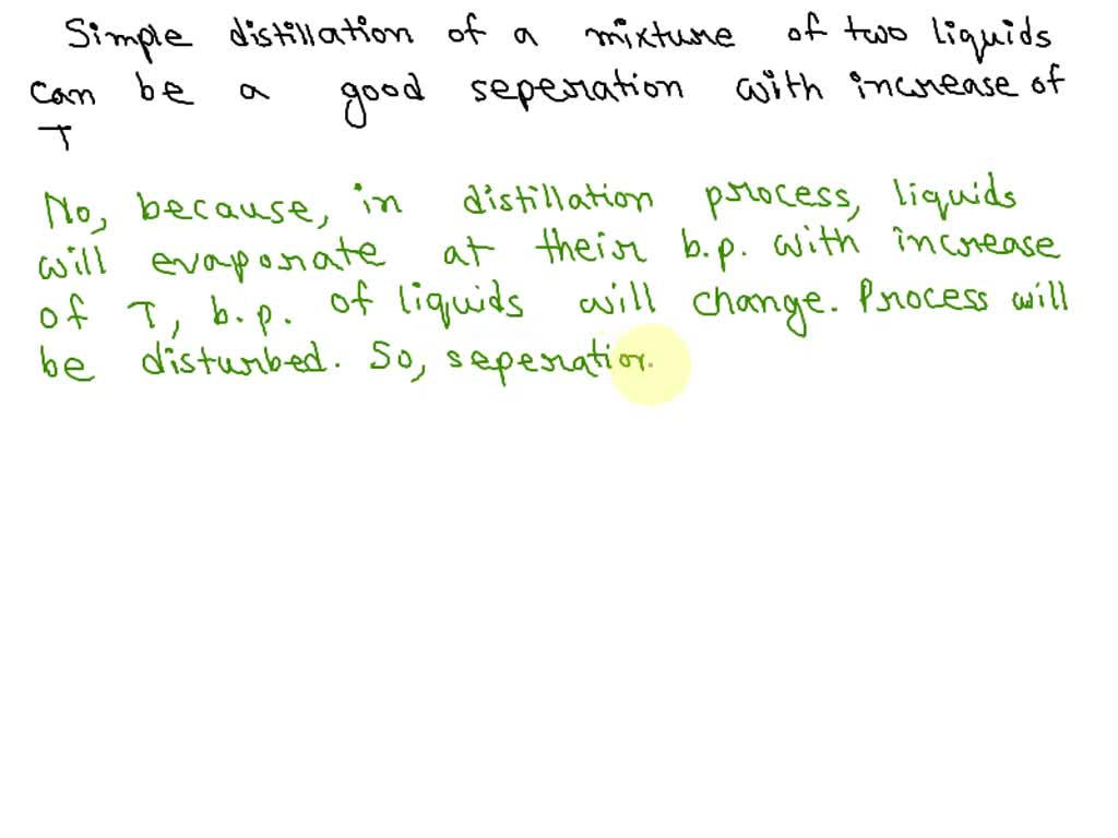 SOLVED: If the observed temperature during a simple distillation of a ...