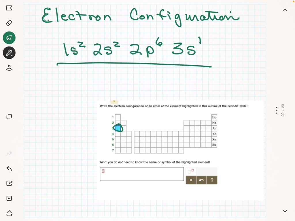 Solved Write The Electron Configuration Of An Atom Of The Element