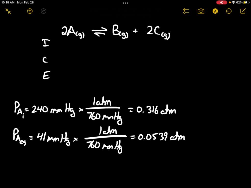 SOLVED: Review Constants Periodic Table For the reaction 2A(g) B(g) 2C ...