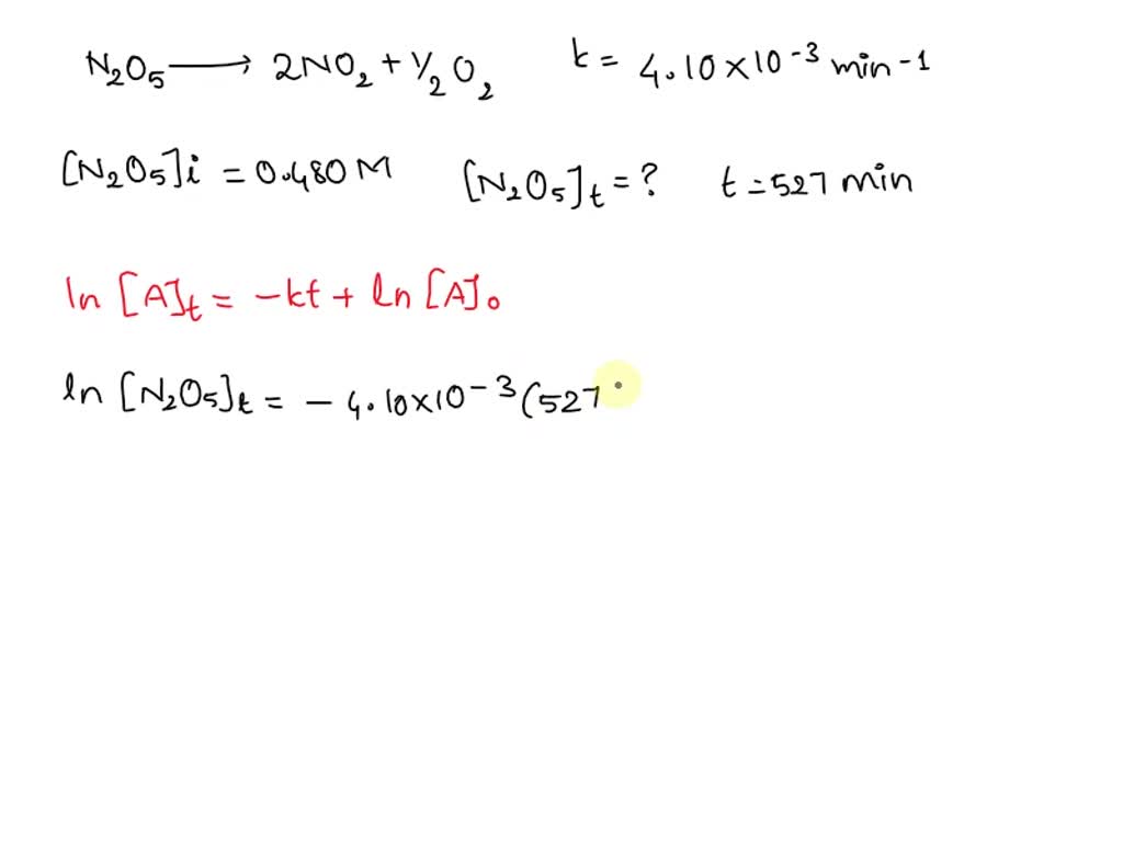 SOLVED: The decomposition of dinitrogen pentoxide in carbon ...