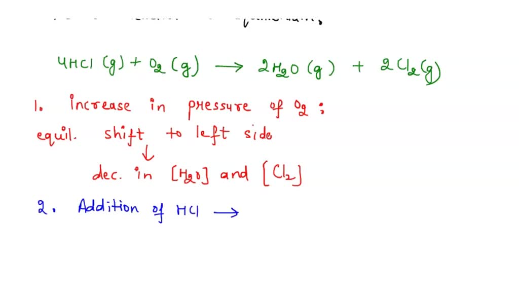 SOLVED: Text: Hydrogen chloride and oxygen react to form water and ...