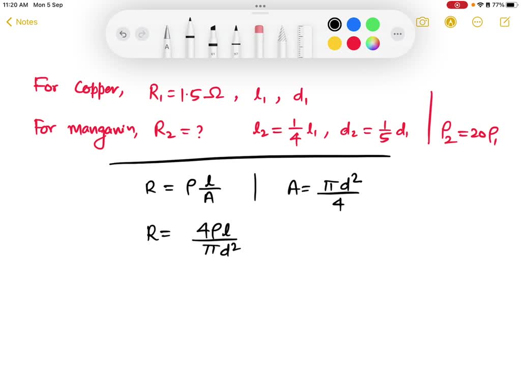 SOLVED: A piece of copper wire has a resistance of 1.5 Ω. Solve for the ...