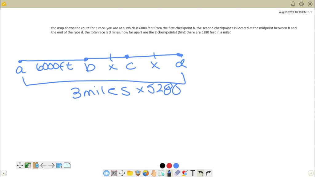 SOLVED: the map shows the route for a race. you are at a, which is 6000 ...