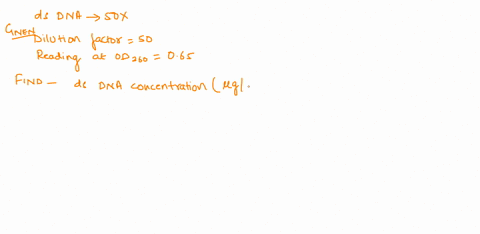 Remember, an absorbance or optical density (OD) OD260 of 1...