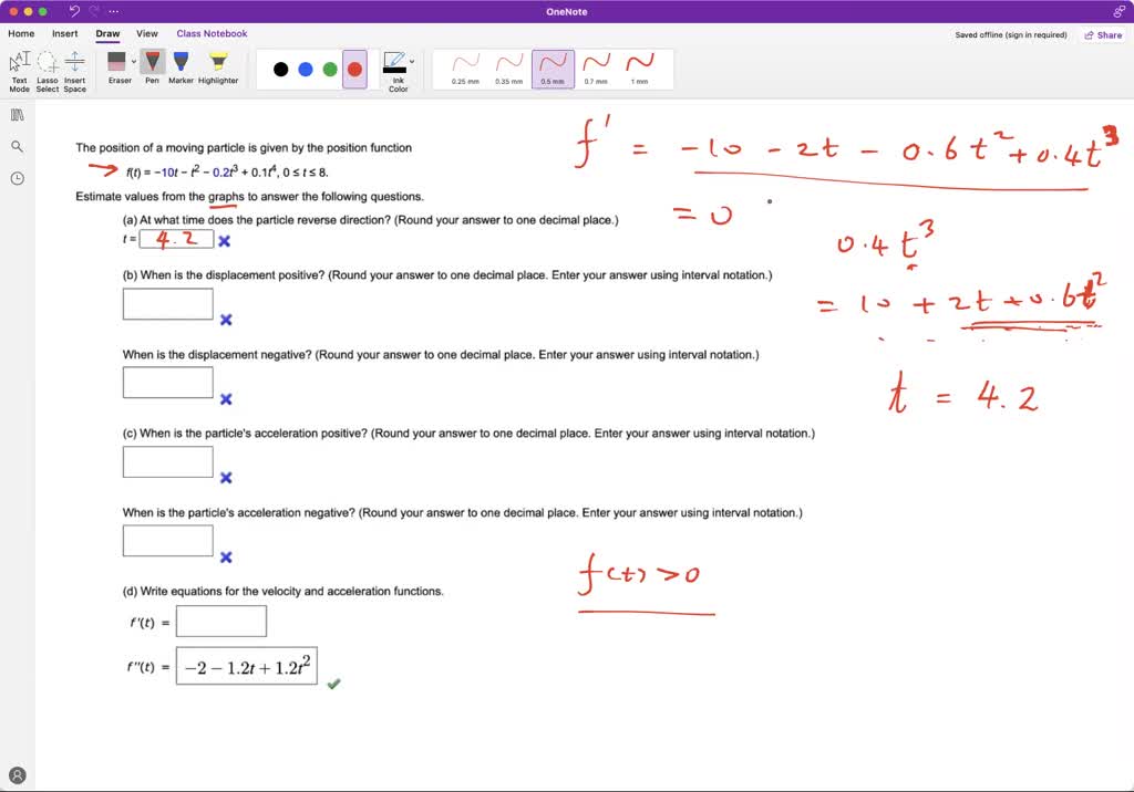 SOLVED: The position of a particle moving along the x-axis varies with time according to x(t ...