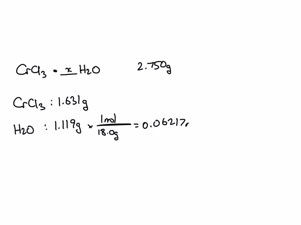 SOLVED: A 1.823 g sample of calcium chromate hydrate was heated to ...