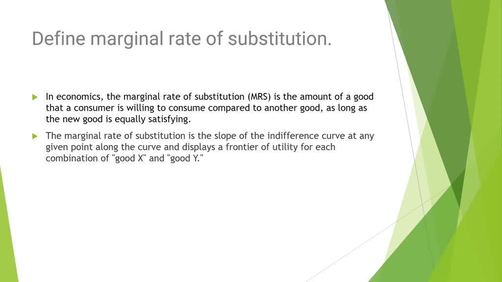 SOLVED: when does marginal rate of substitution equal marginal rate of ...