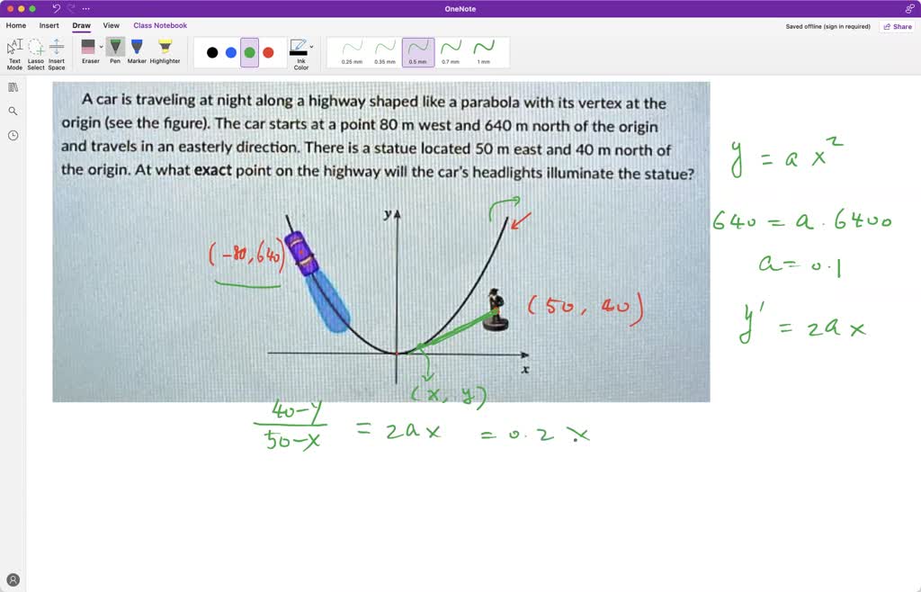 SOLVED: A car is traveling at night along a highway shaped like a ...