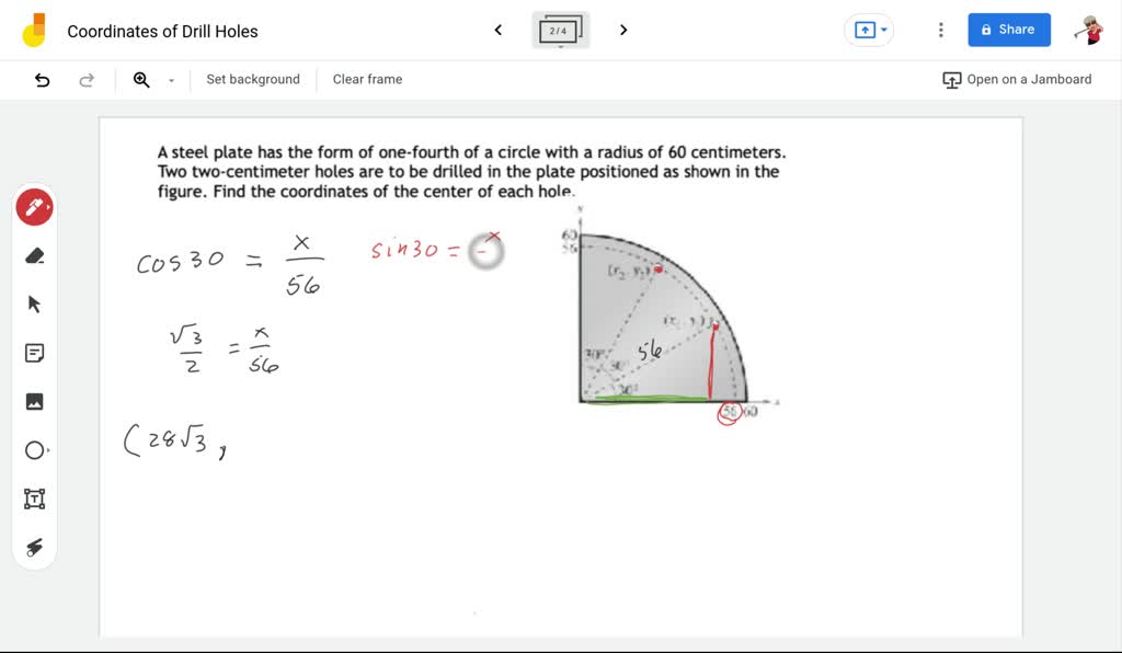 SOLVED: 2. A steel plate has the form of one-fourth of a circle with a ...