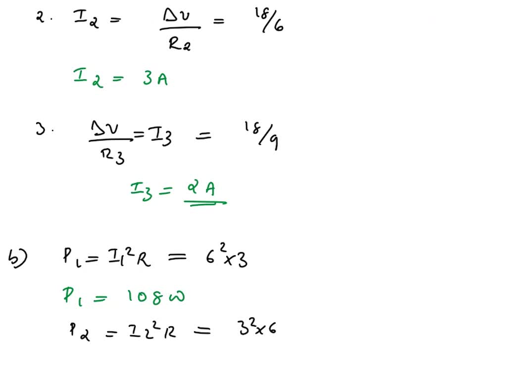 SOLVED: (a) Find the current in each resistor: Apply Ohm's law, solve for the current delivered ...