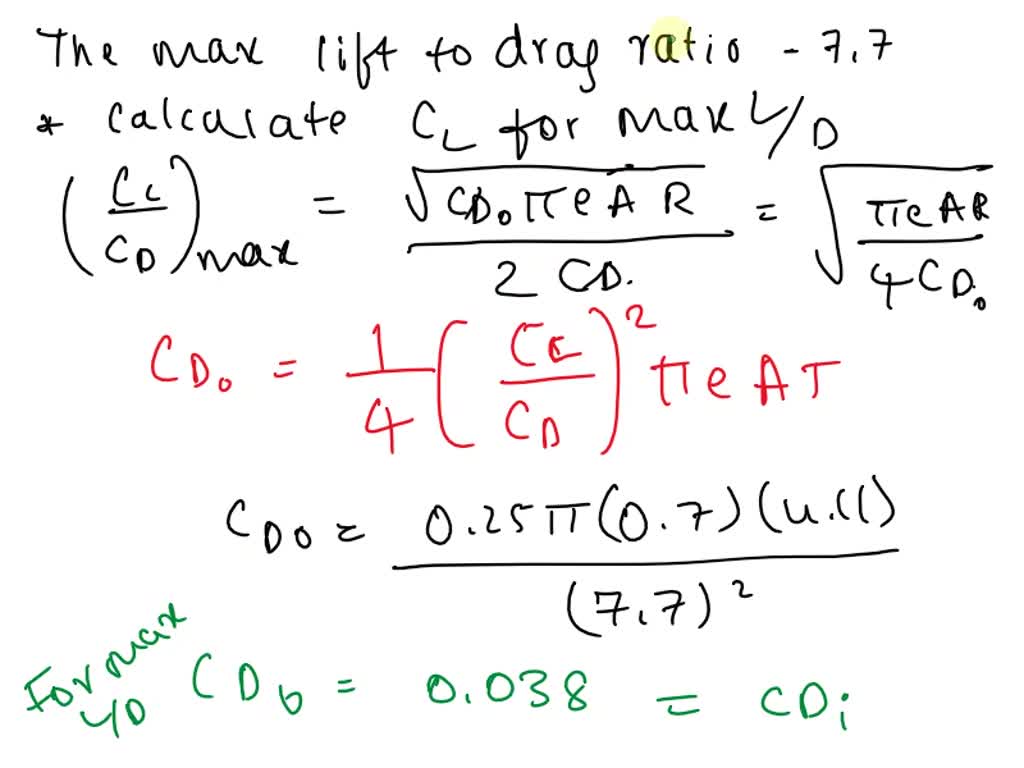 SOLVED: 6. The maximum lift-to-drag ratio of the World War I Sopwith ...