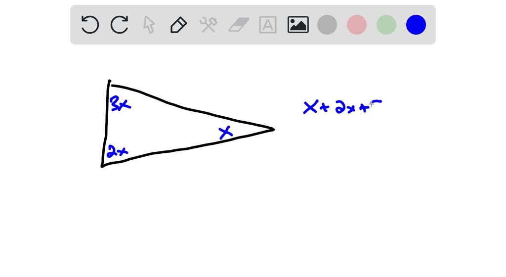 SOLVED: The largest angle in a triangle is three times as big as the smallest angle, and the ...