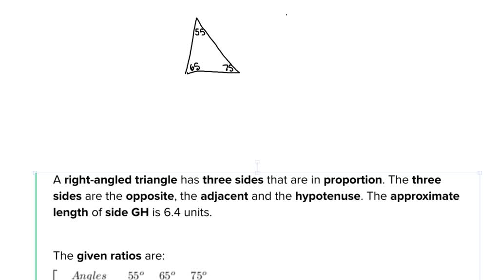 SOLVED: Given the measure of an acute angle in a right triangle, we can ...