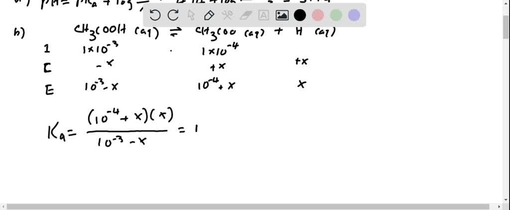 SOLVED: Calculate the pH of a buffer that initially contains 1.00 x 10-3 M CH3COOH and 1.00 x 10 ...