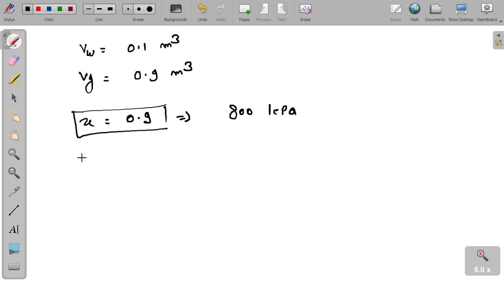 SOLVED: A piston-cylinder device contains 0.1 m^3 of liquid water and 0 ...