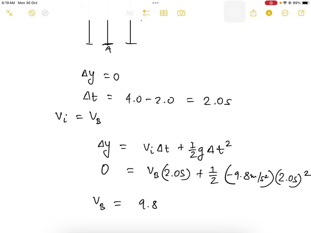 SOLVED: A projectile is launched vertically upwards. At times t = 2.0 s ...