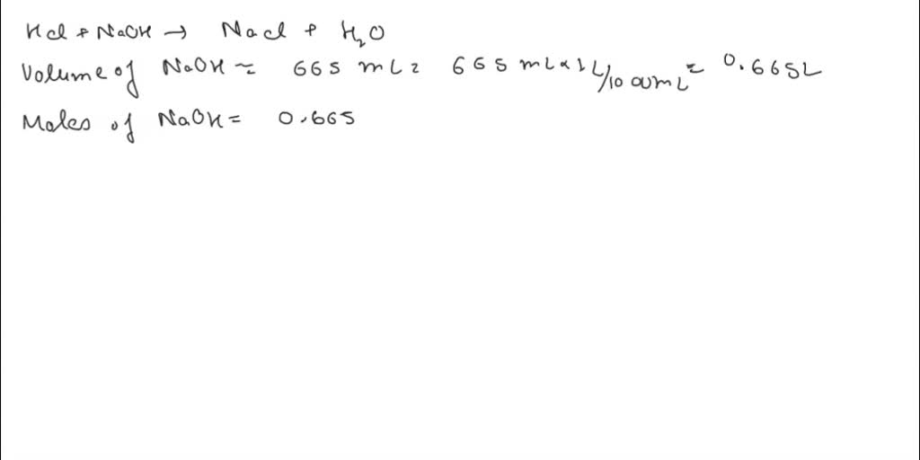 SOLVED: Consider the neutralization reaction that takes place when hydrochloric acid reacts with ...