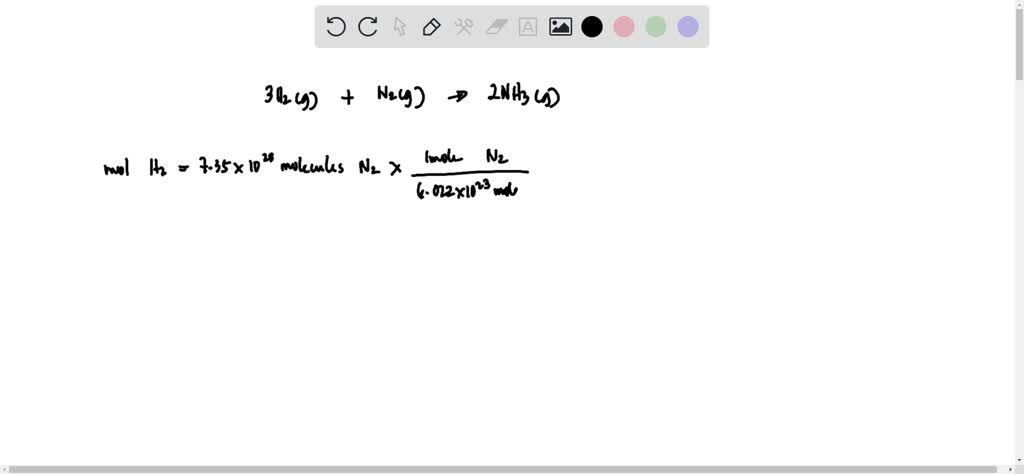 SOLVED: In the reaction of nitrogen gas with hydrogen gas to form ammonia gas (NH3), how many ...