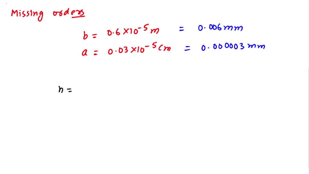 SOLVED: By Deduce the missing orders for a double slit Fraunhofer ...