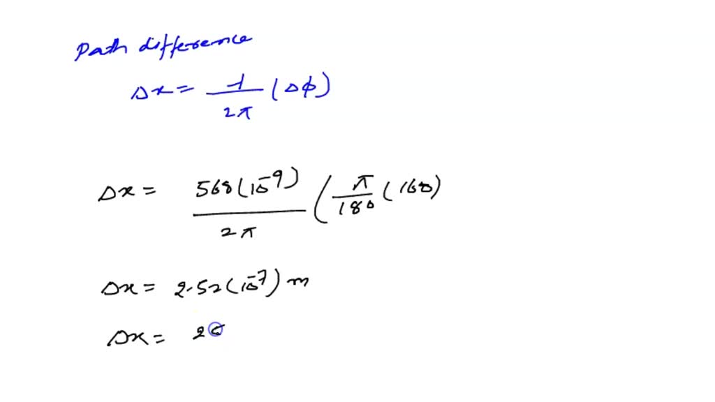 SOLVED: 'Problem 1 What is the minimum path difference required to introduce a phase shift of 7 ...