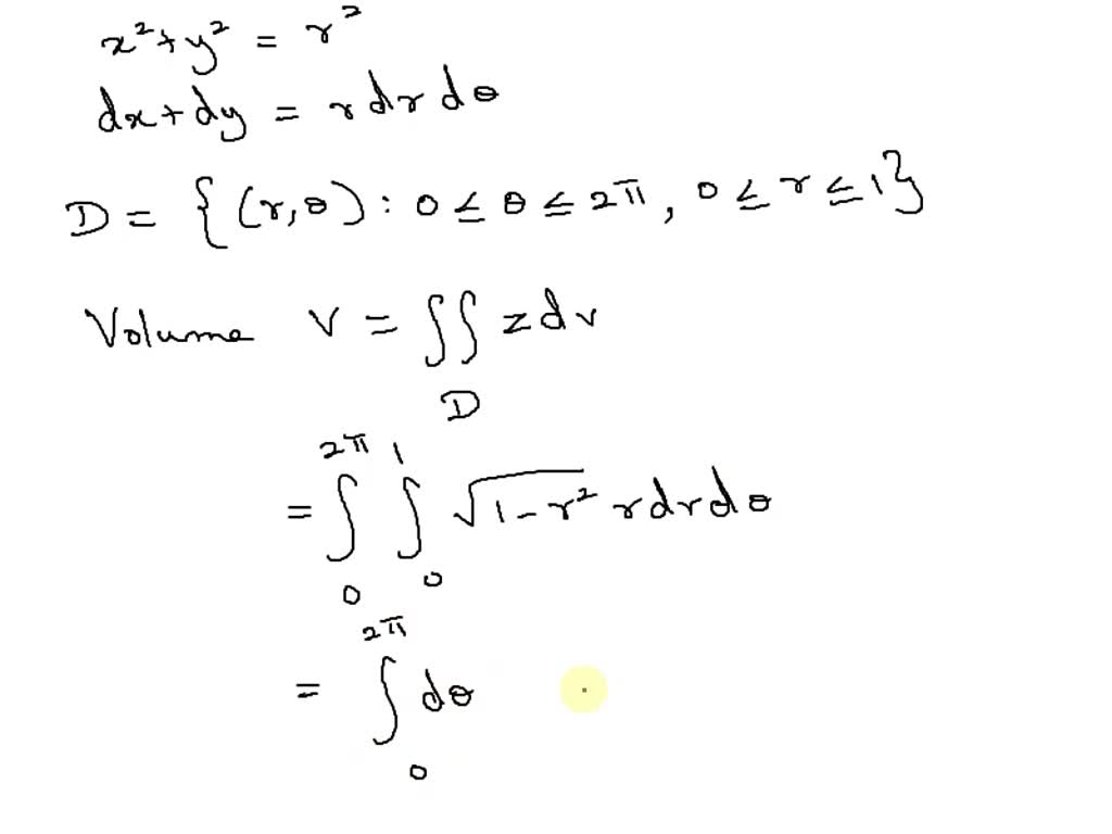 SOLVED: (1 point) Using geometry, calculate the volume of the solid ... SOLVED: (1 point) Using geometry, calculate the volume of the solid ...