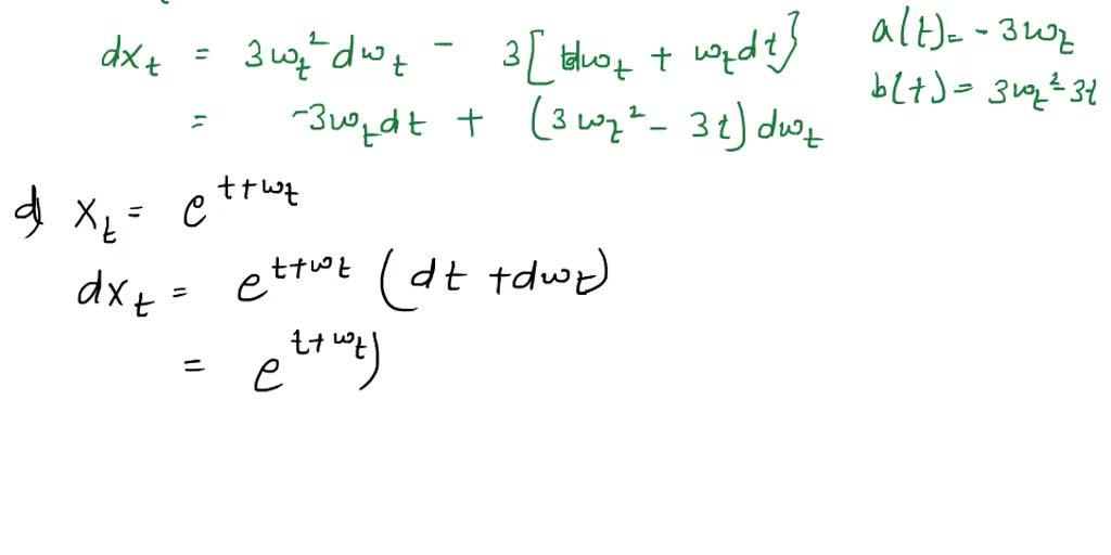 SOLVED:Consider the stochastic differential equation dXt (A(t) Xt + a(t)) dt + b(t) dWt with ...