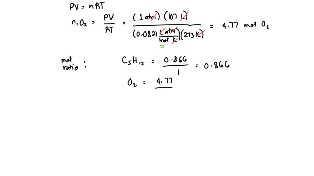 SOLVED: Consider the combustion of pentane (C5H12) a. Write the ...