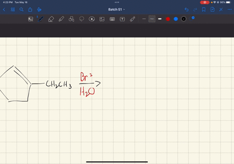 Draw a structural formula for the major product of the reaction shown ...