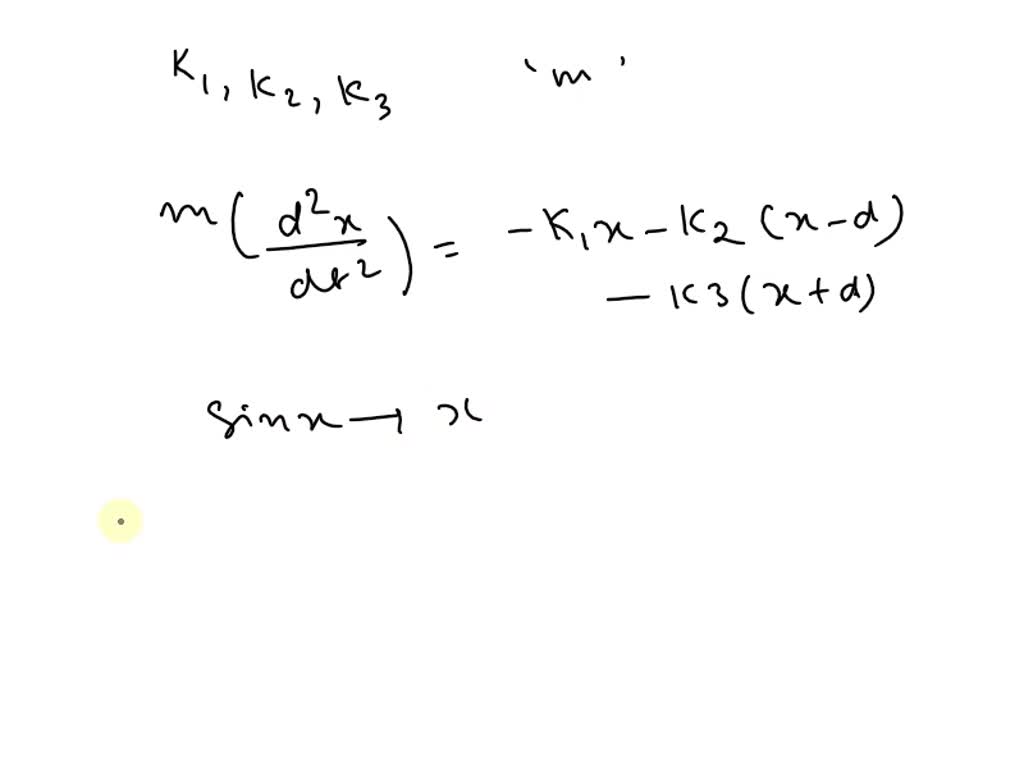 Problem 1: Three springs and a mass are attached to a rigid, weightless ...
