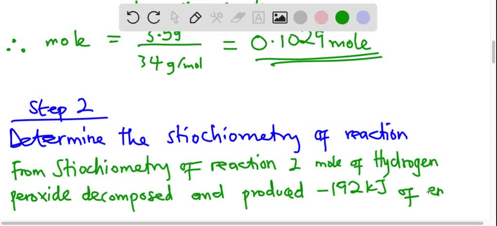 SOLVED: Decomposition of hydrogen peroxide is exothermic with (change ...