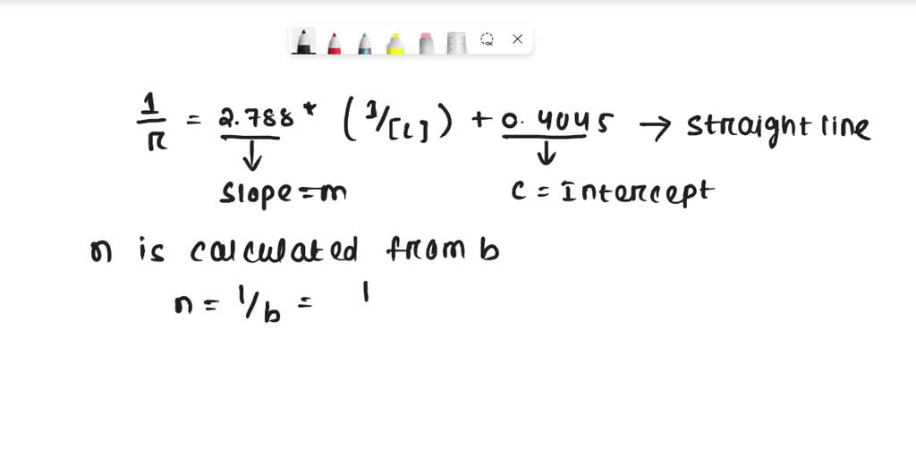 SOLVED: (a) Use the data to make a Hughes-Klotz plot. Use the form 1/Y ...