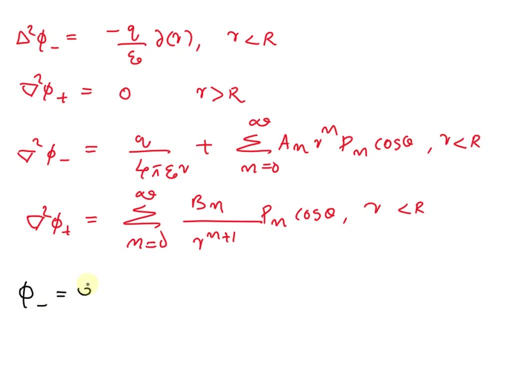 Consider a solid sphere of radius R with charge density ho (r)= ho0 (r/R)^2sin^3 phi , where r ...