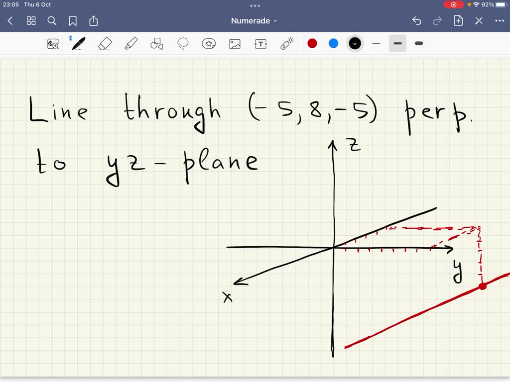 SOLVED: Find parametric equations of the line perpendicular to the yz ...