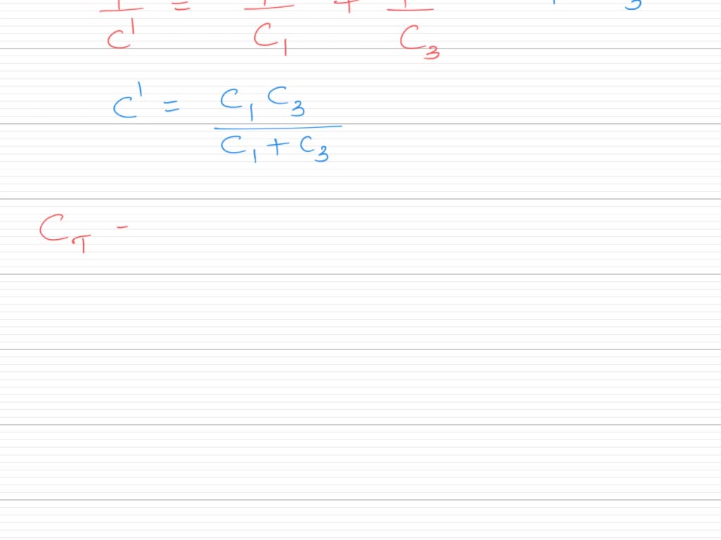 Three capacitors are connected in a triangle as shown in the figure. Find an expression for the ...
