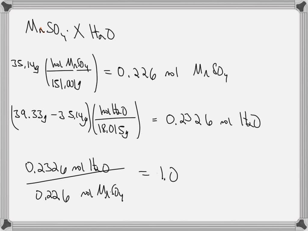 SOLVED: It is often possible to change a hydrate into an anhydrous ...