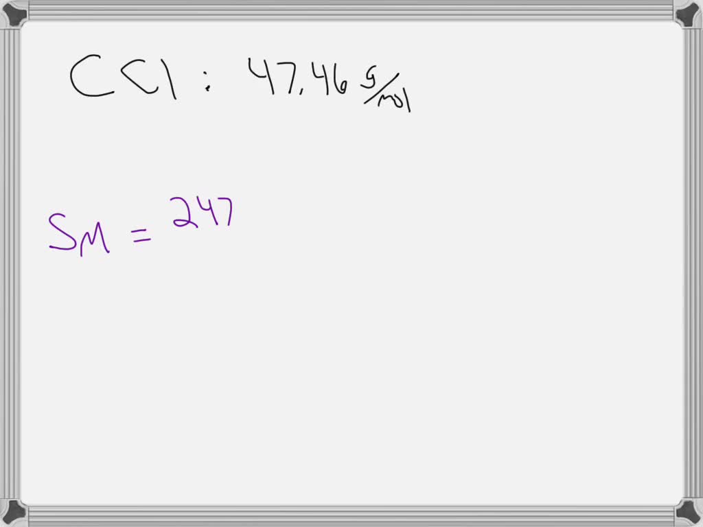 SOLVED: The empirical formula of an unknown compound is CCl and its ...